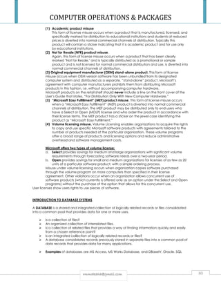COMPUTER OPERATIONS & PACKAGES NOTES & INTRODUCTION TO COMPUTERS | PDF