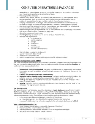 COMPUTER OPERATIONS & PACKAGES NOTES & INTRODUCTION TO COMPUTERS | PDF ...