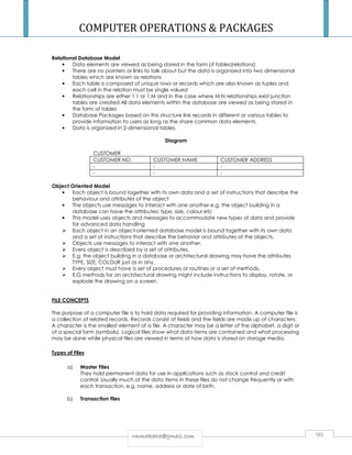 COMPUTER OPERATIONS & PACKAGES NOTES & INTRODUCTION TO COMPUTERS | PDF