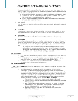 COMPUTER OPERATIONS & PACKAGES NOTES & INTRODUCTION TO COMPUTERS | PDF ...