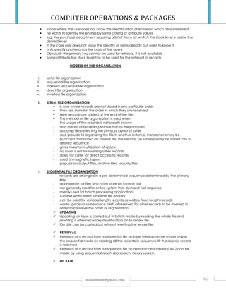 COMPUTER OPERATIONS & PACKAGES NOTES & INTRODUCTION TO COMPUTERS | PDF