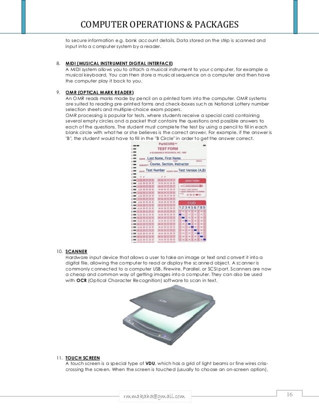 COMPUTER OPERATIONS & PACKAGES NOTES & INTRODUCTION TO COMPUTERS