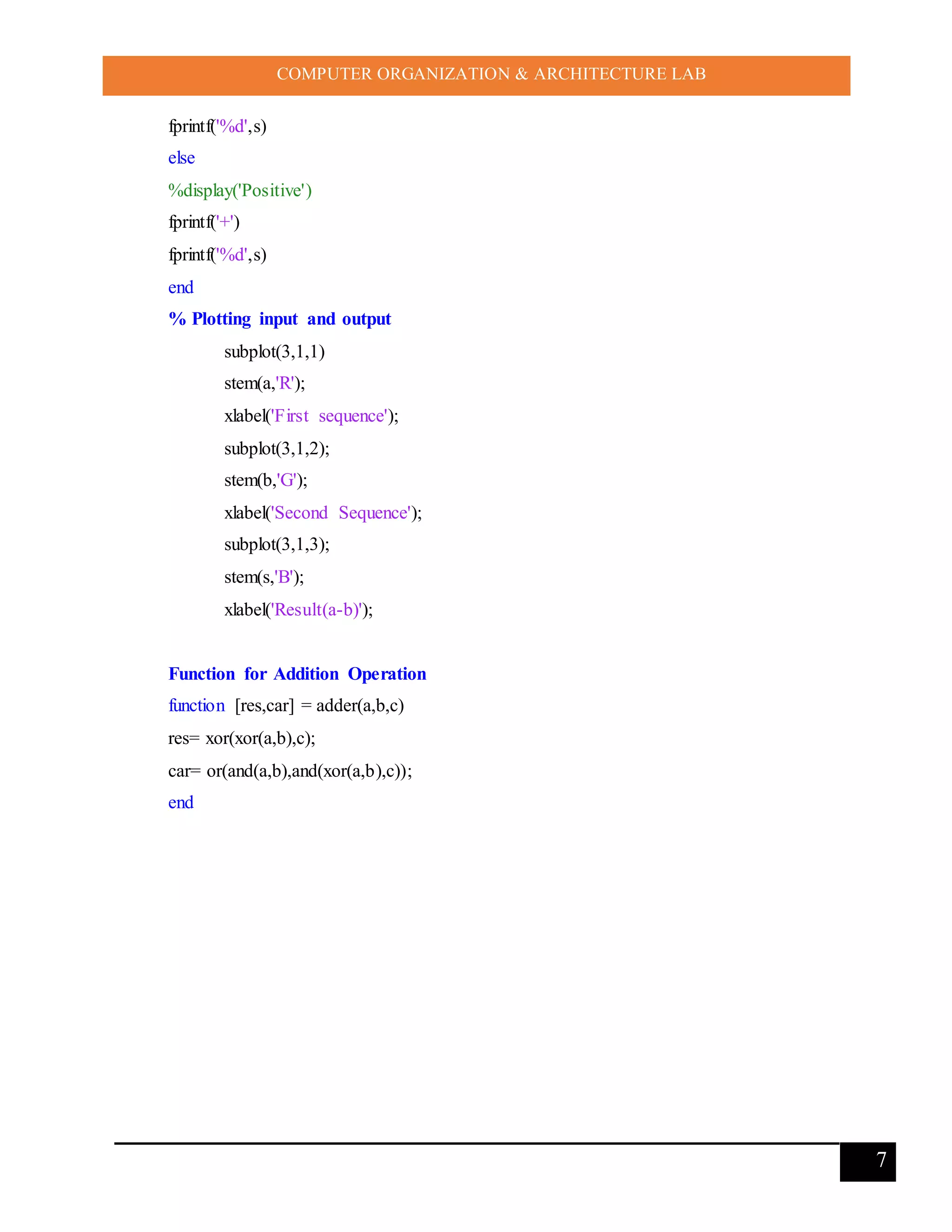 Computer Organization And Architecture Lab Manual Docx Programming