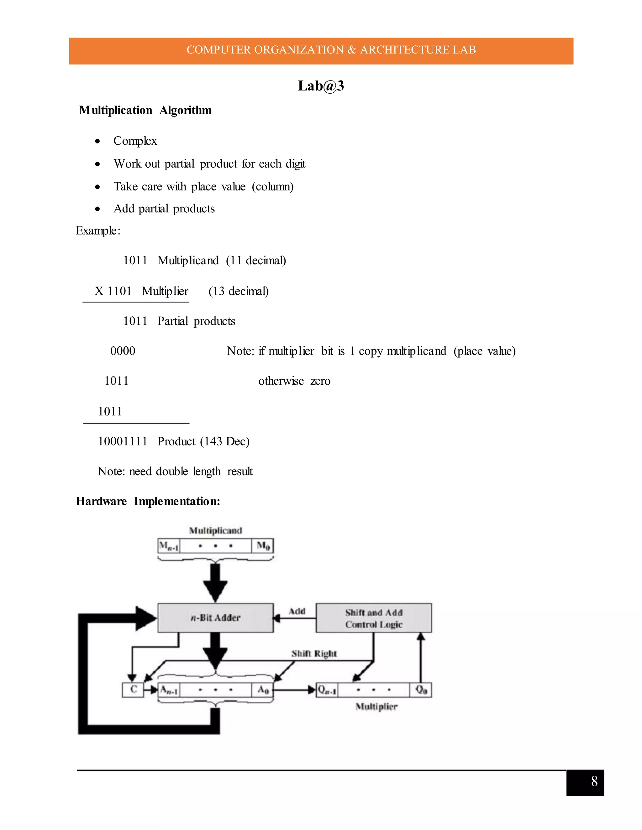 Computer Organization And Architecture Lab Manual Docx Programming