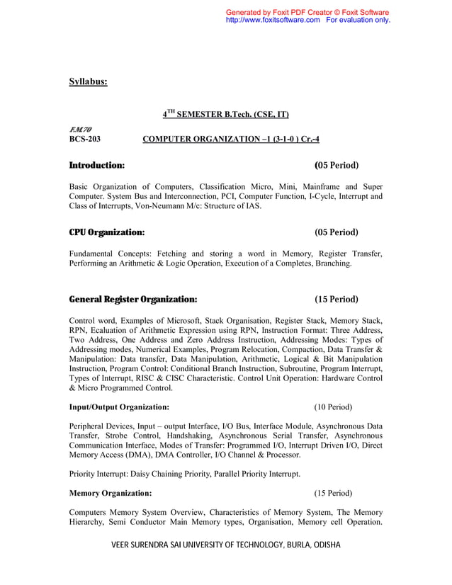 Computer Organization Lecture Notes Pdf Computing Technology And Computing