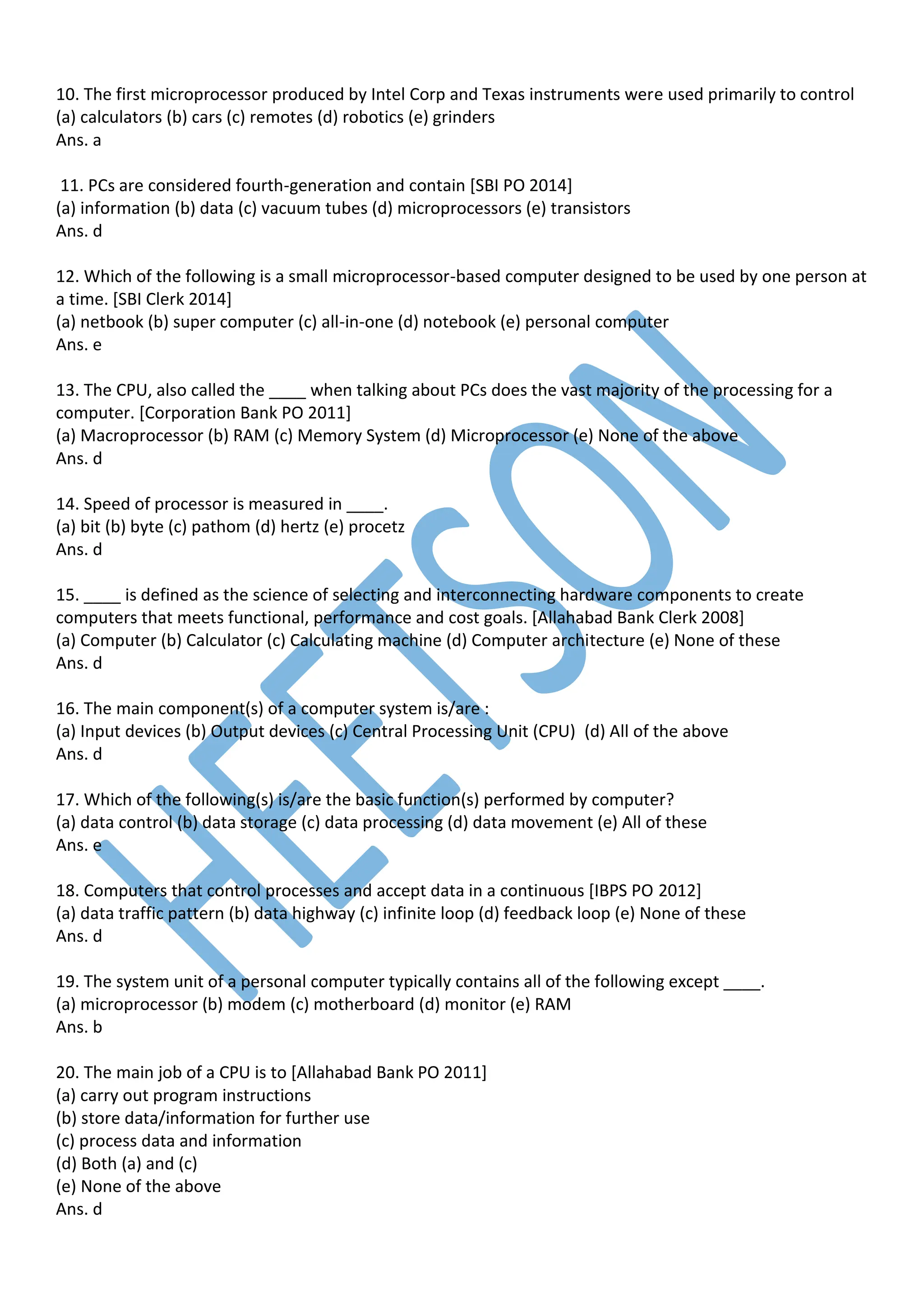 Computer Organization Question Important MCQ | PDF