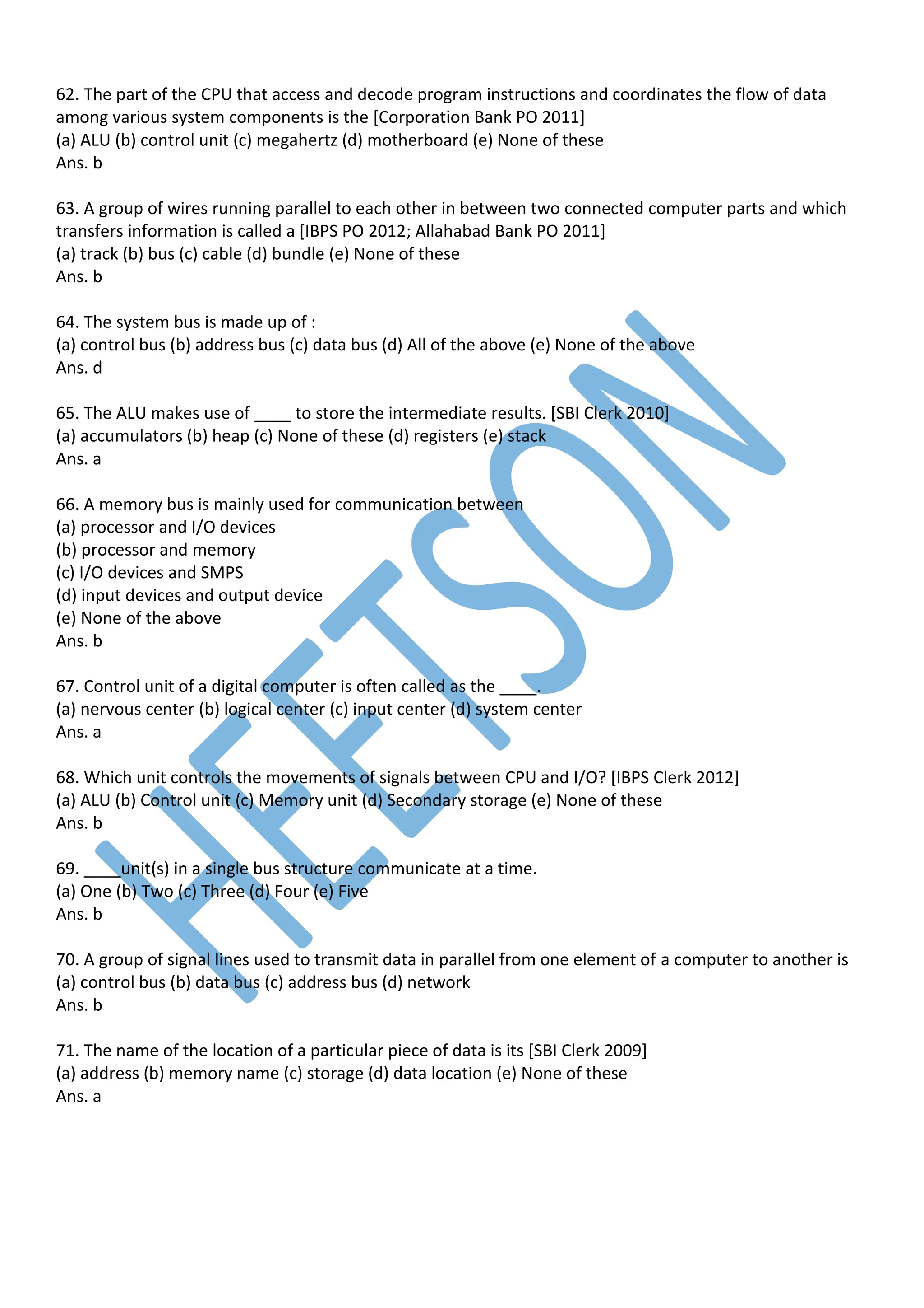 Computer Organization Question Important MCQ | PDF
