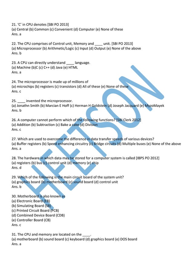 Computer Organization Question Important MCQ | PDF