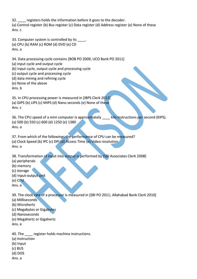 Computer Organization Question Important MCQ | PDF