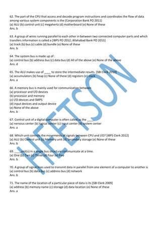 Computer Organization Question Important MCQ | PDF
