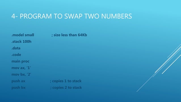 Assembly Language Presentation | Add two Variable | Push and Pop in ...