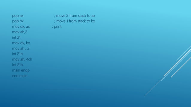 Assembly Language Presentation | Add two Variable | Push and Pop in assembly Language | Big ...