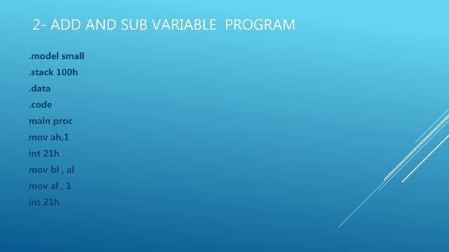 Assembly Language Presentation | Add two Variable | Push and Pop in assembly Language | Big ...