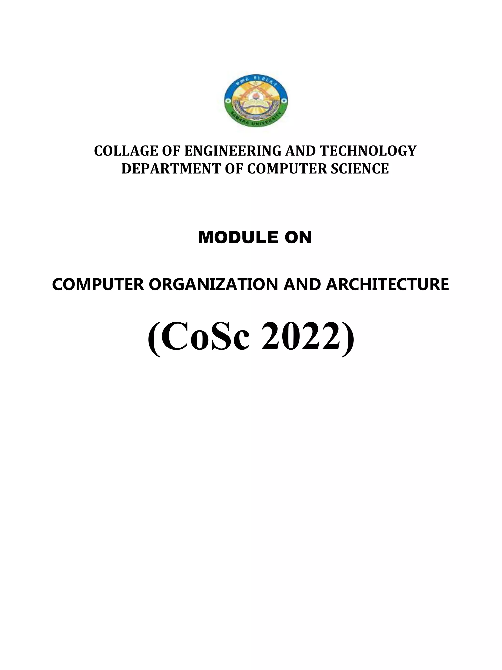Computer Organization And Architecturepdf Computing Technology And Computing