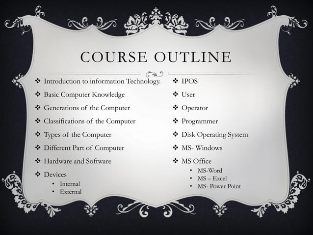Computer orientation & packages | PPT