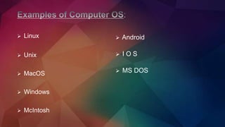 Computer Operating System | PPT