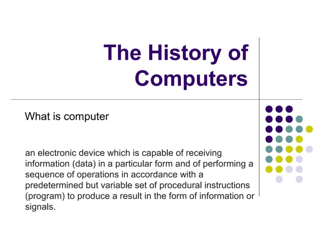 Computer (past,present&future) | PPT | Desktops | Computing