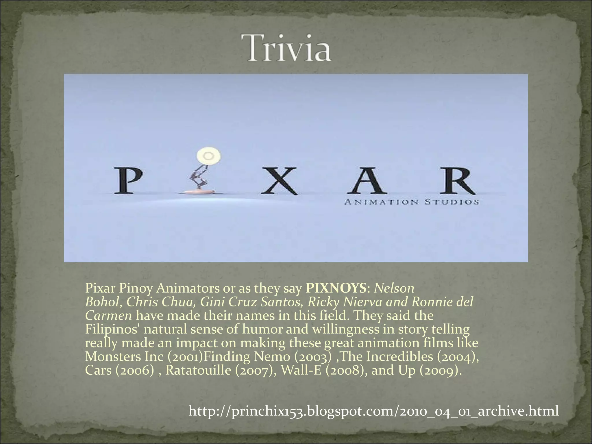 (Computer) Pixar Trivia | PPT