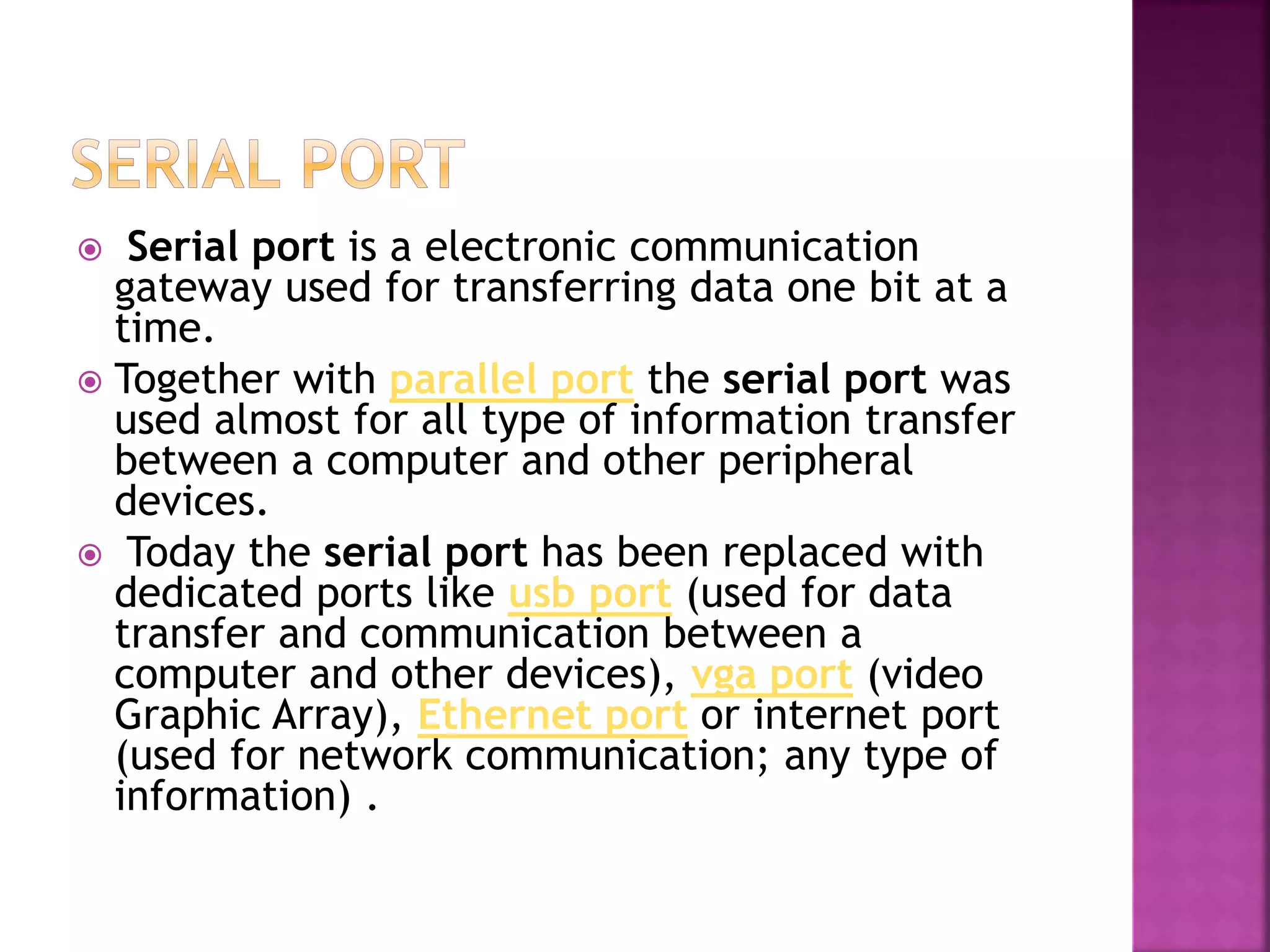 Computer ports | PPTX