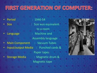 5 GENERATIONS OF COMPUTER | PPSX