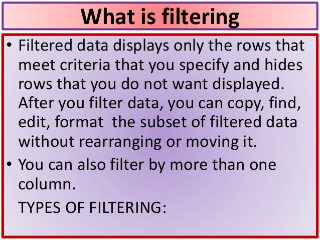 sorting and filtering data in excel