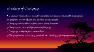 presentation on the topic: Introduction to the C language | PPT