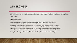 computer ppt on internet, web browser .. | PPT