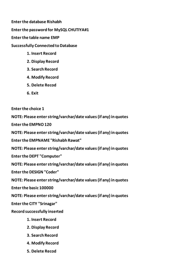 Cbse Class 12 Computer Practical Python Programs And Mysql Docx Programming Languages