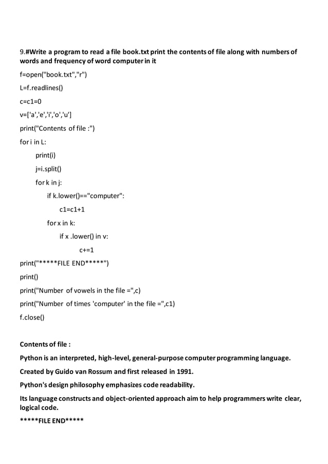 Cbse Class 12 Computer Practical Python Programs And Mysql Pdf 9329
