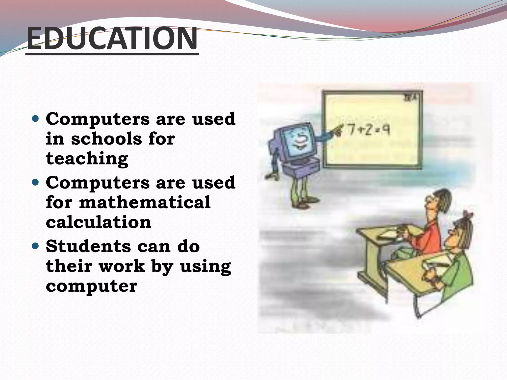 history and uses of computer in different areas | PPT