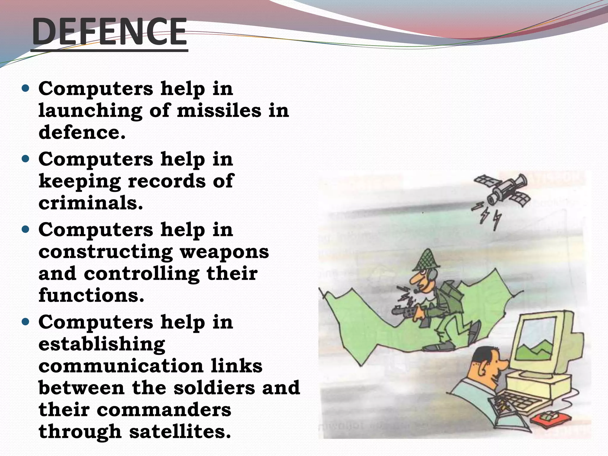 history and uses of computer in different areas | PPT