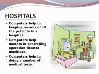 history and uses of computer in different areas | PPSX