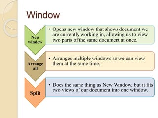 MS Word: View Menu | PPTX