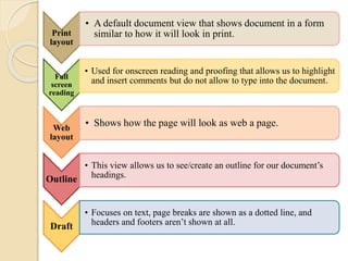 MS Word: View Menu | PPTX