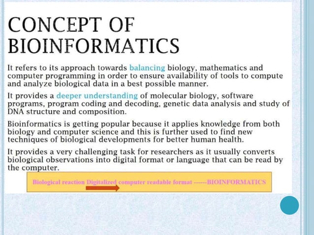 Bioinformatics Database Computer applications | PPTX | Biotech and ...