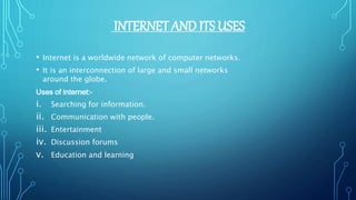 Internet services presentation for primary | PPTX | Email | Internet