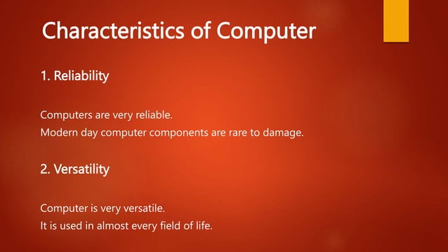 Characteristics of Computer.pptx | Technology & Computing