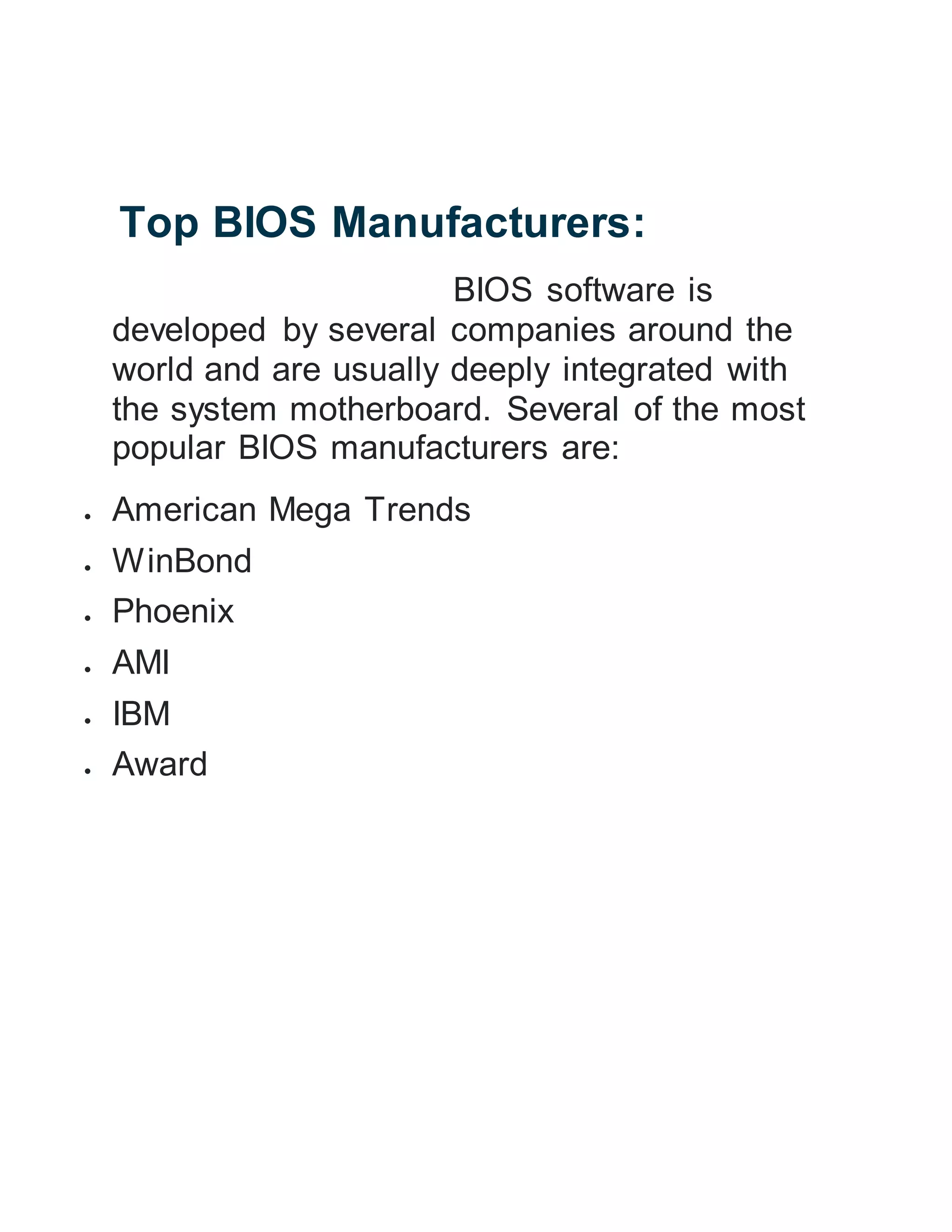 Presentation about Bios | DOCX