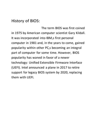Presentation about Bios | DOCX
