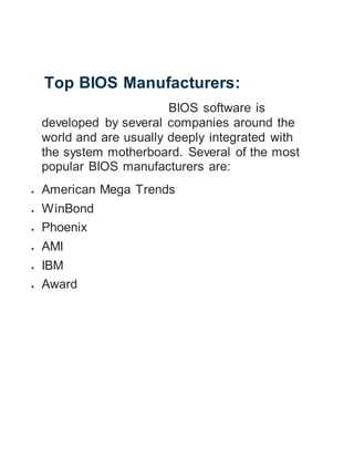 Presentation about Bios | DOCX