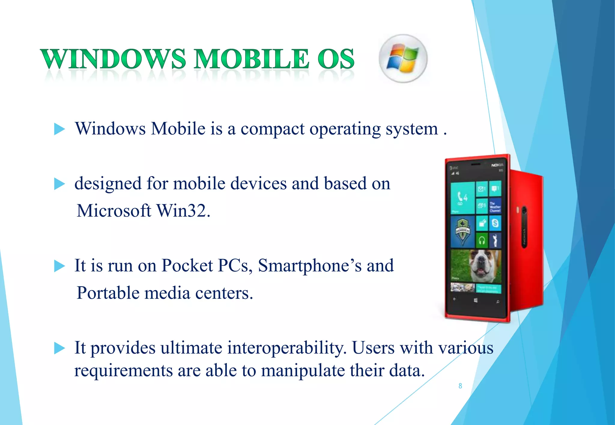 Mobile OS Computer presentation | PPTX | Operating Systems | Computer Software and Applications