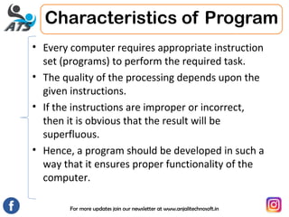 Computer Program- Introduction, characteristics and stages | PPT