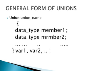C Structures and Unions | PPTX