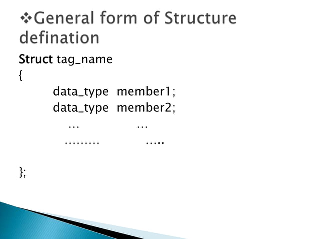 C Structures and Unions | PPTX