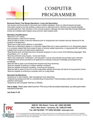 Computer Programmer #155 | PDF