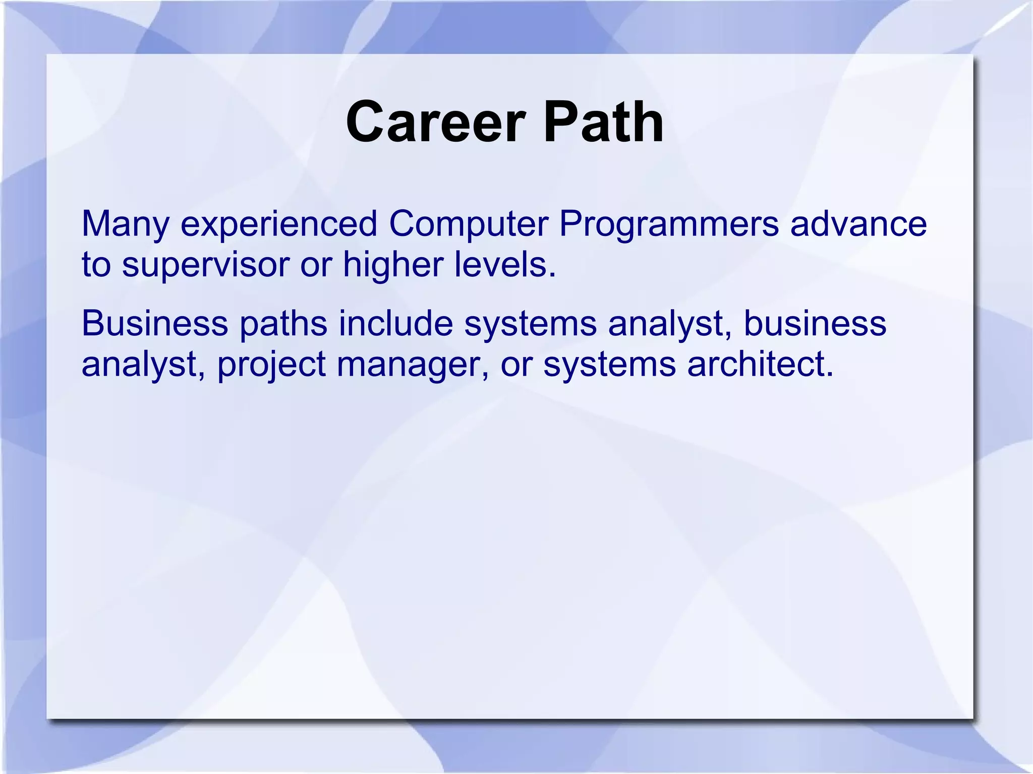 Computer programmer job information | ODP