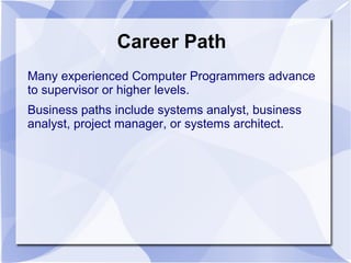 Computer programmer job information | ODP