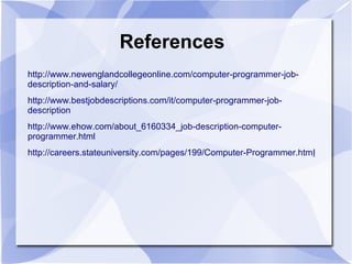 Computer programmer job information | ODP