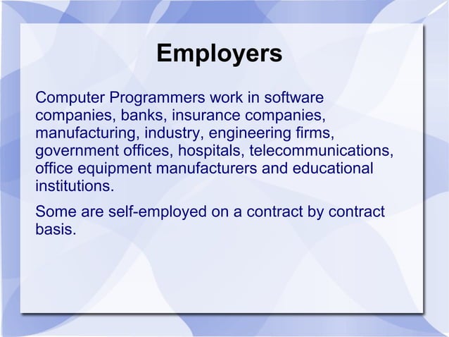 Computer programmer job information | ODP