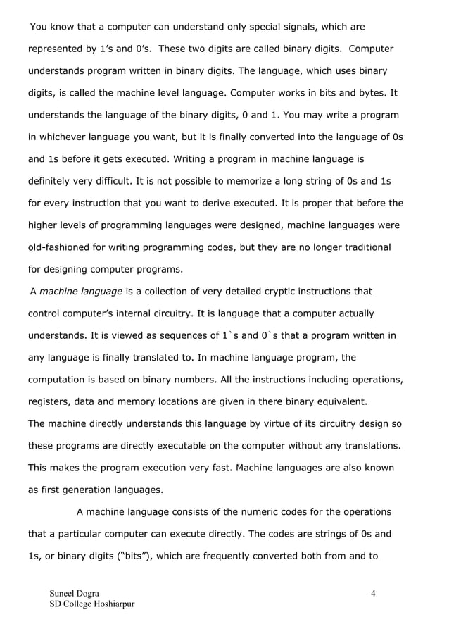 Computer programming | DOC | Programming Languages | Computing